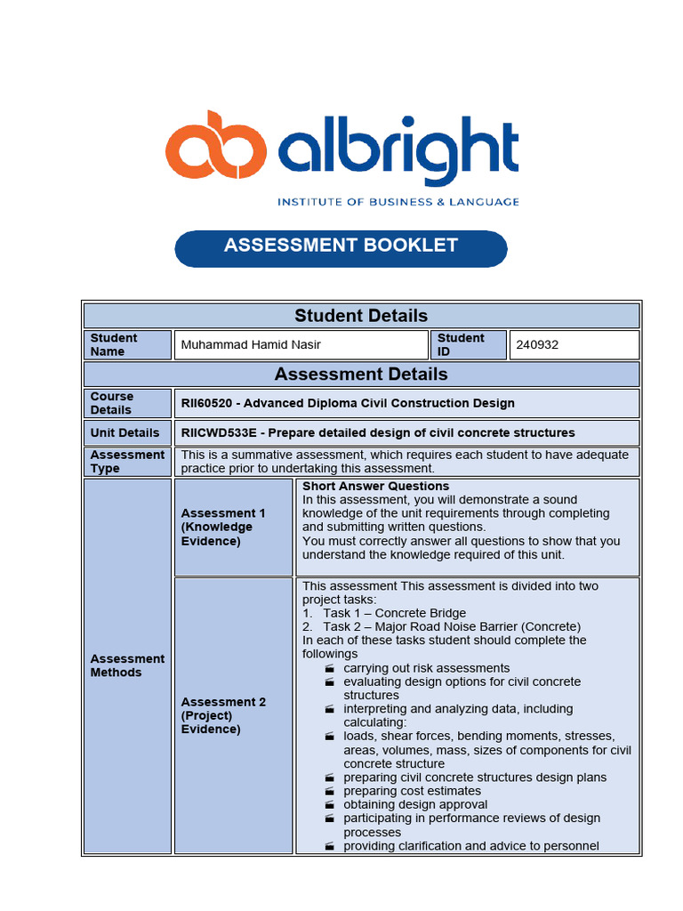 Assessment for RIICWD533E Design Unit | PDF | Educational Assessment