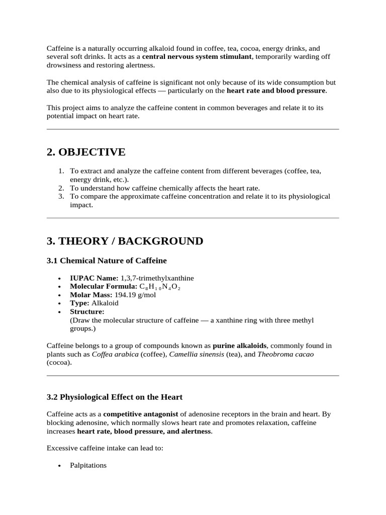 Caffeine Is A Naturally Occurring Alkaloid Found in Coffee | PDF | Caffeine