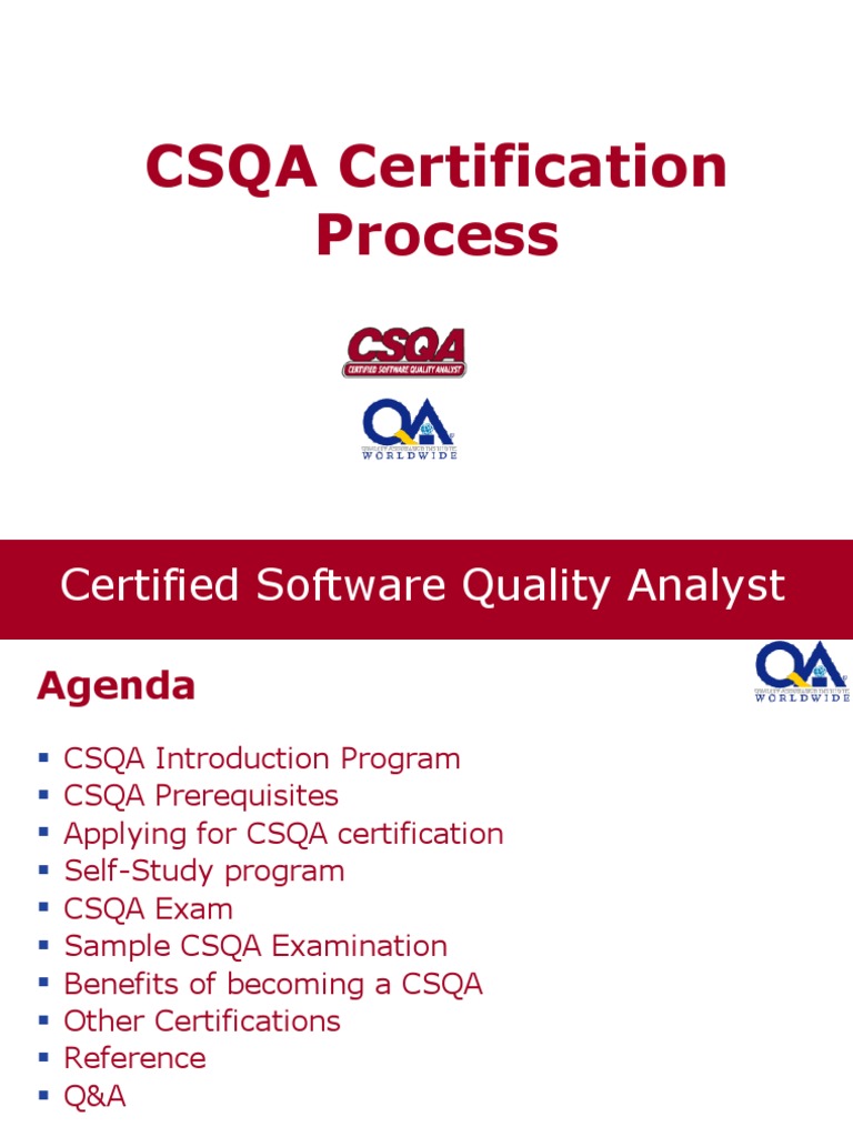 CSQACertification Training Process | PDF | Certification | Professional ...