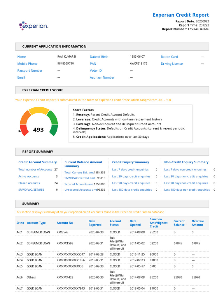 Experian Report TXN 24dce6bb C0a9 4e80 b26b C0657039eb52 | PDF ...
