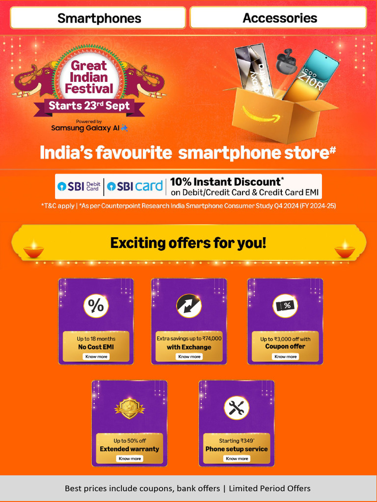 Great Indian Festival'25 Smartphones & Accessories Cheat Sheet v1 | PDF