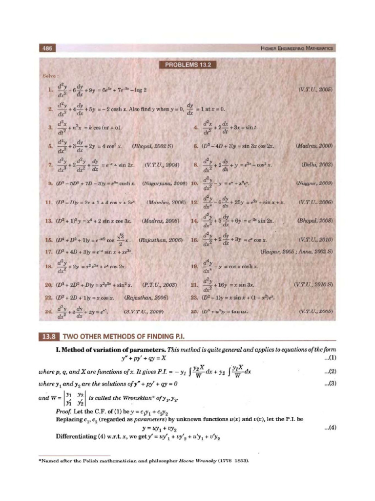 3-Second Order Non-Homogeneous LDE With Constant Coefficients-Method of ...