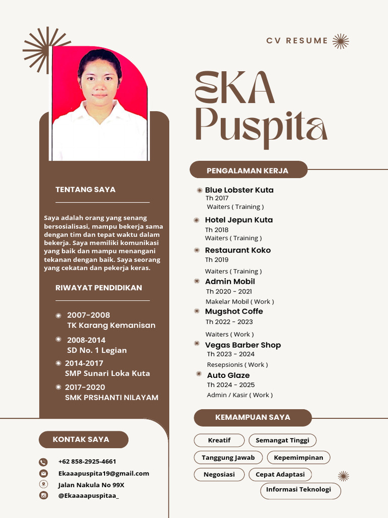 CV Ekaa Puspita: Pengalaman Kerja dan Keterampilan | PDF