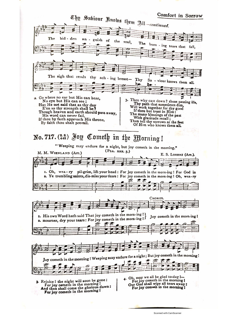 Joy Cometh in The Morning | PDF