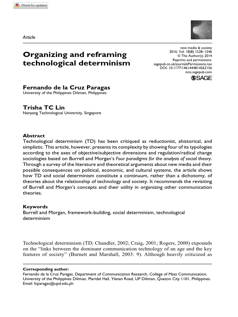 Module 1-de-la-cruz-paragas-lin-2014-organizing-and-reframing-technological-determinism | PDF ...