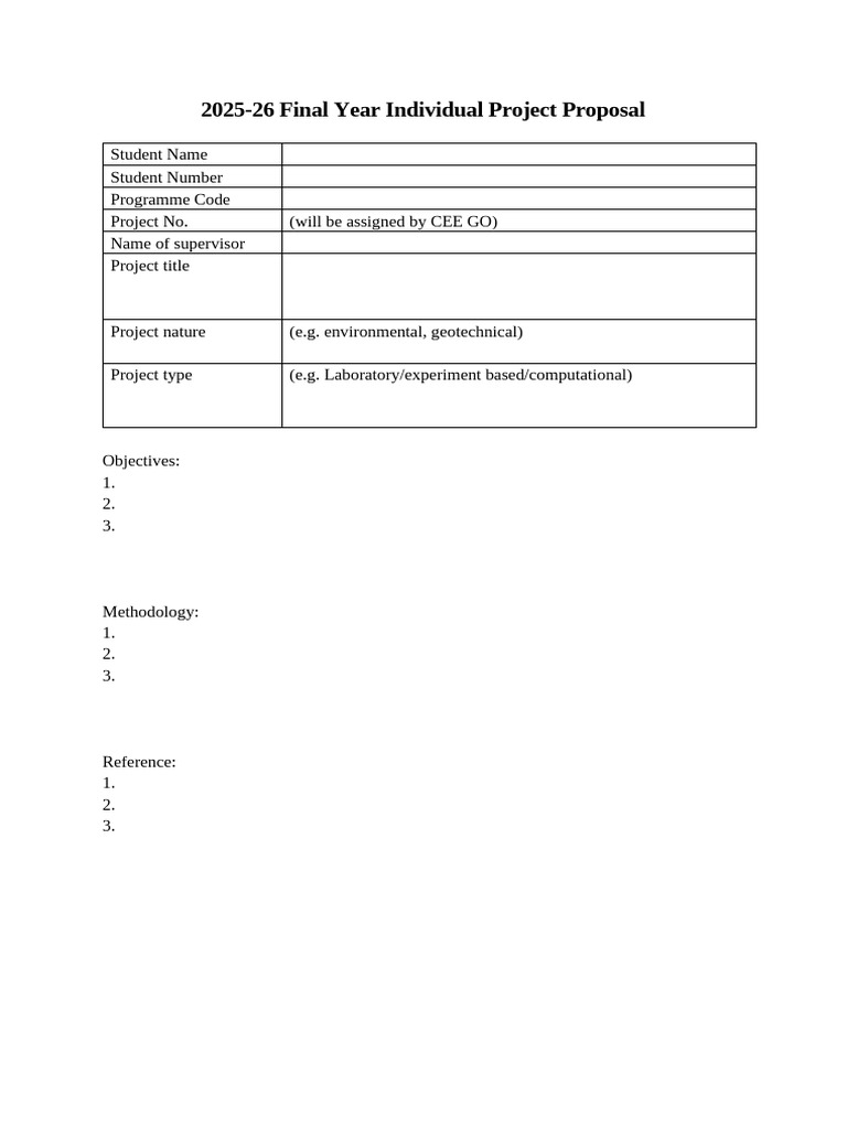 FYP 2025-26 Project Proposal Template | PDF