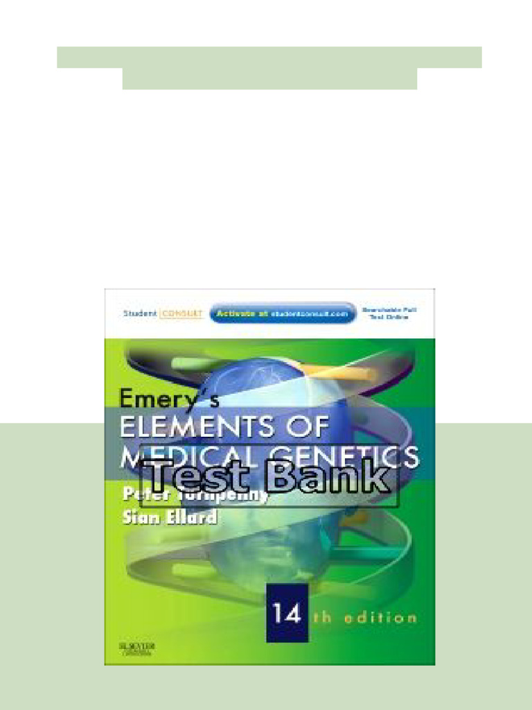 Emerys Elements of Medical Genetics 14th Edition Turnpenny Test Bank ...