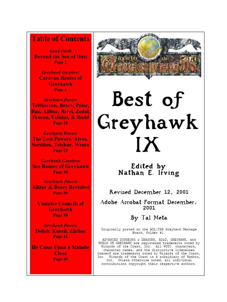 Best of Greyhawk #09 | PDF | Wizards Of The Coast | Dungeons & Dragons