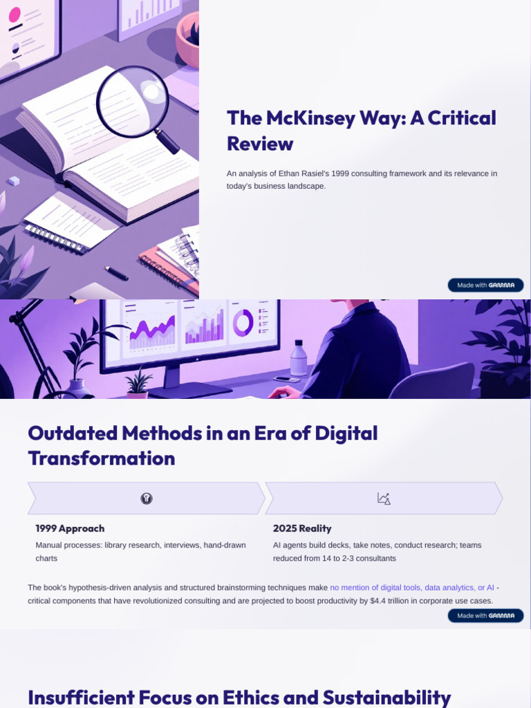 McKinsey Way: A Critical Review of 1999 | PDF | Mc Kinsey & Company ...