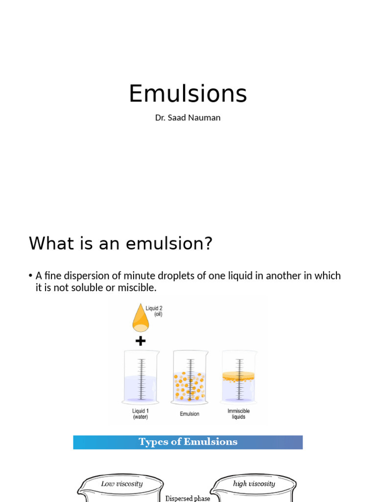 Emulsions | PDF