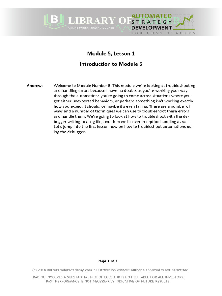 Automated Strategies Development - Lesson5.1 - Transcript | PDF