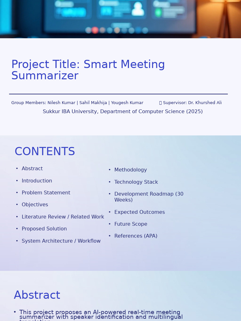 Smart Meeting Summarizer | PDF | Speech Recognition | Computing