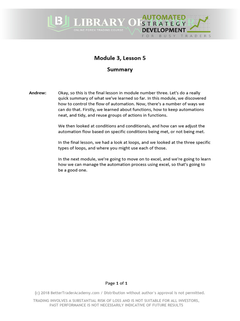 Automated Strategies Development - Lesson3.5 - Transcript | PDF