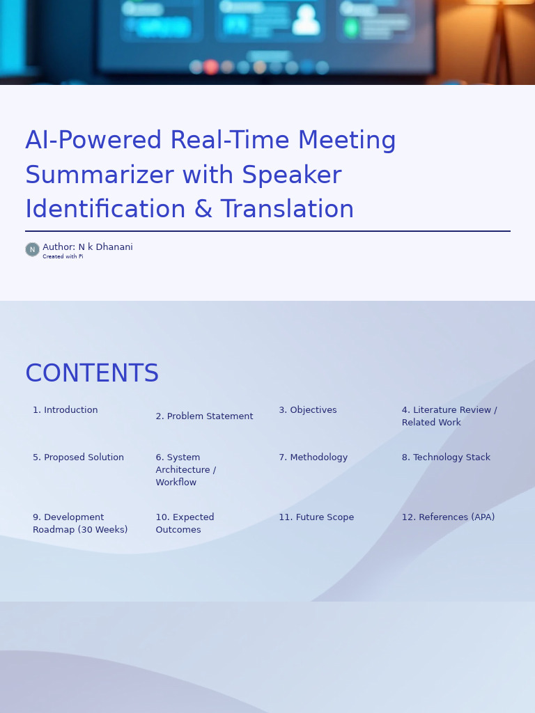 AI Meeting Summarizer & Translator | PDF | Speech Recognition ...