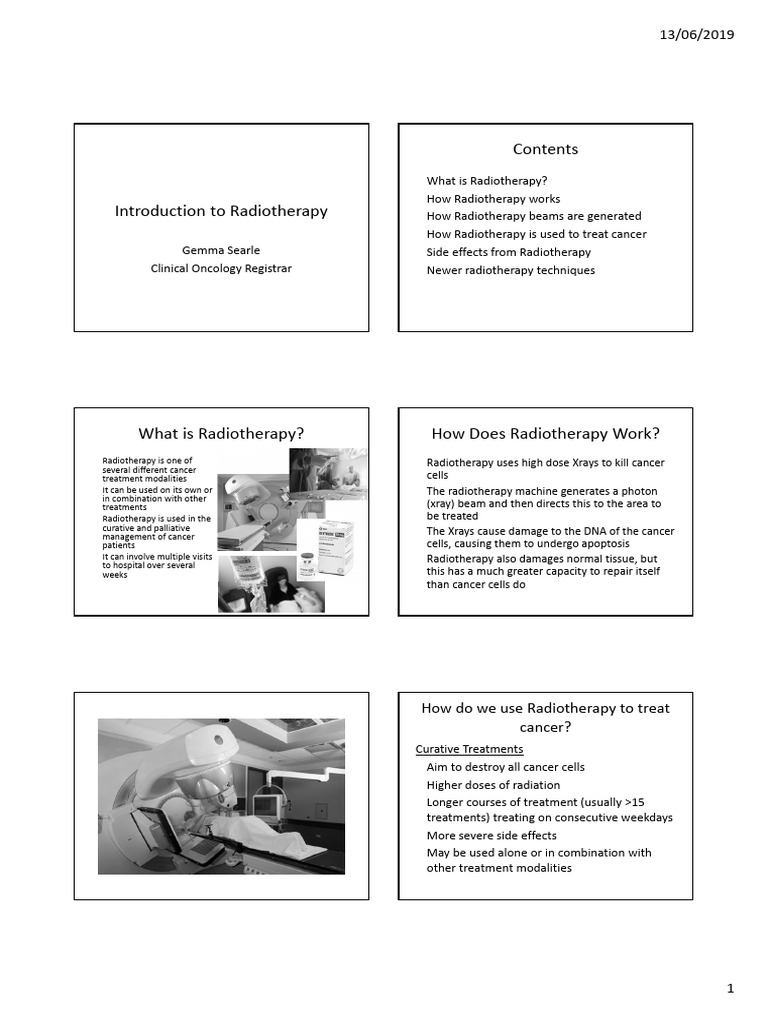 Introduction To Radiotherapy Handout | PDF | Radiation Therapy | Cancer
