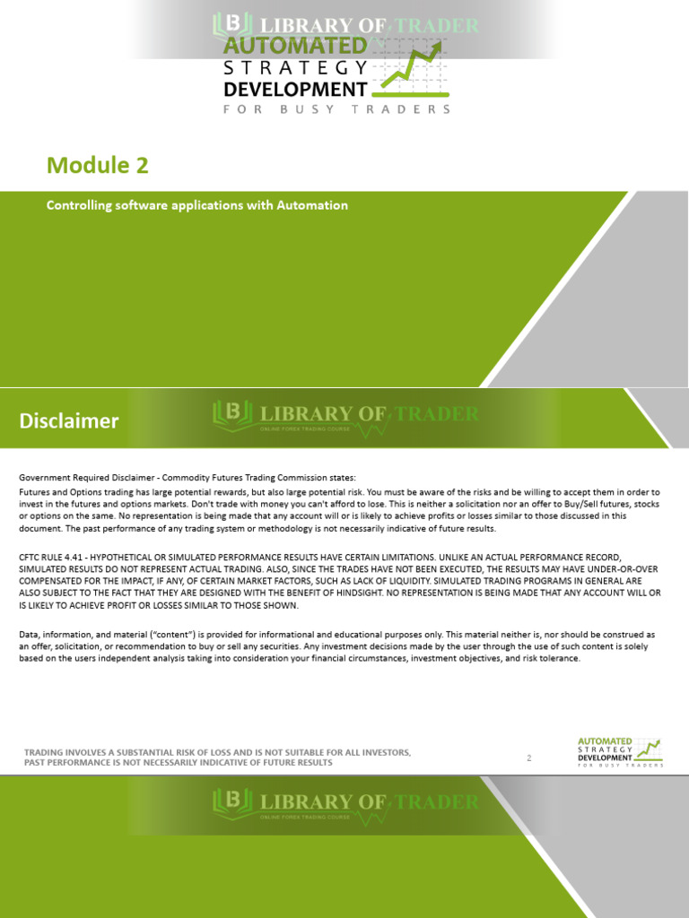 Automated Strategies Development - Lesson2.14 - Presentation | PDF | Futures Contract | Risk