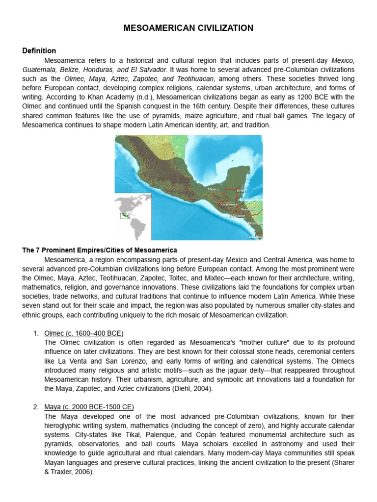 MesoAmerican Civilization - Write-Up | PDF | Mesoamerica | Maya ...