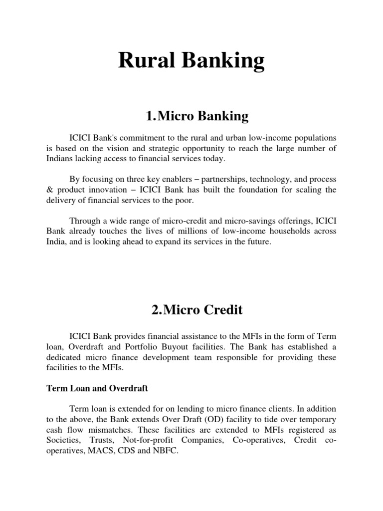 Micro Banking | PDF | Microfinance | Banks