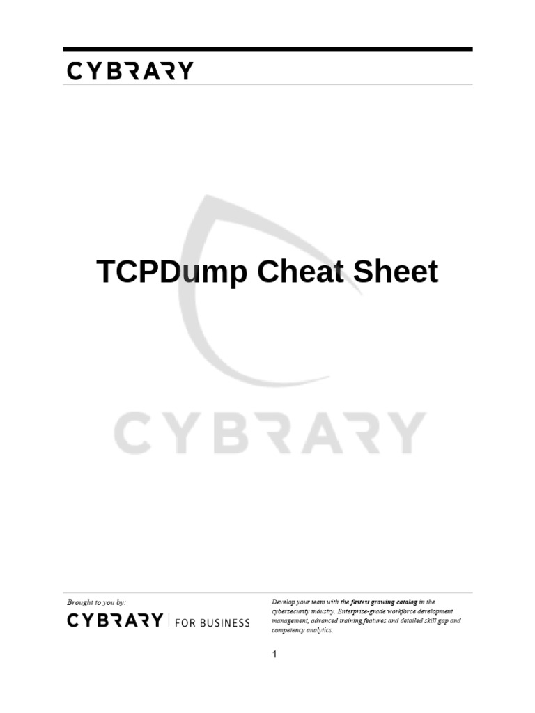 Sniffing Resources - TCPDump Cheat Sheet | PDF | Port (Computer ...