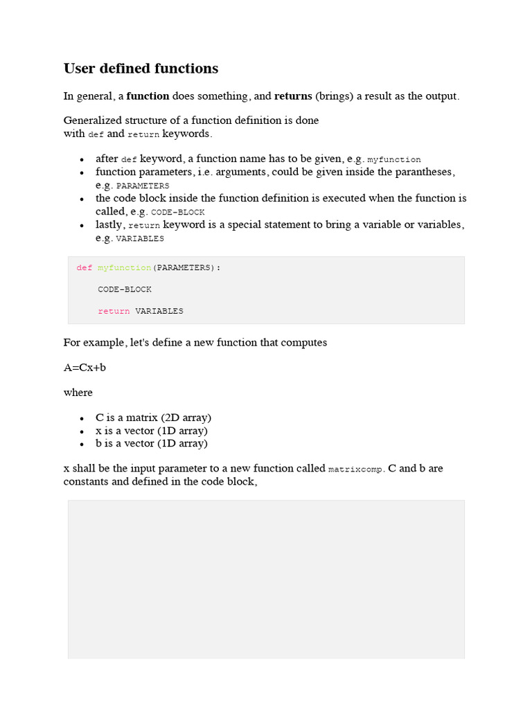 User Defined Functions in Python | PDF | Parameter (Computer ...