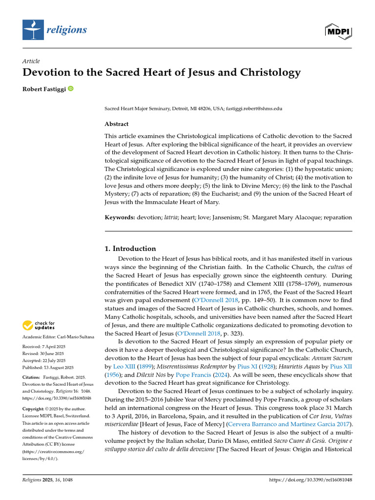 Fastiggi, Robert, Devotion To The Sacred Heart of Jesus and Christology ...