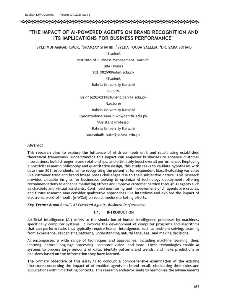 The Impact of Ai Powered Agents On Brand Recognition and Its Implications For Business ...