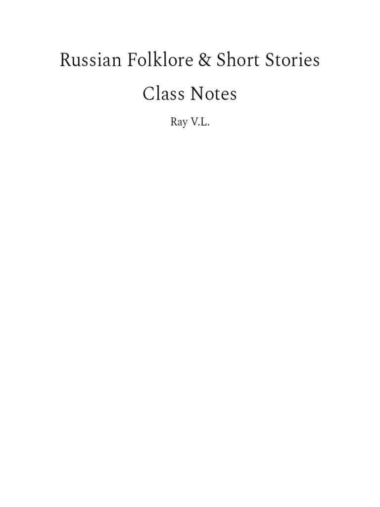 Russian Folklore and Literature Insights | PDF