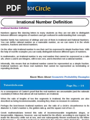 Irrational Number Definition