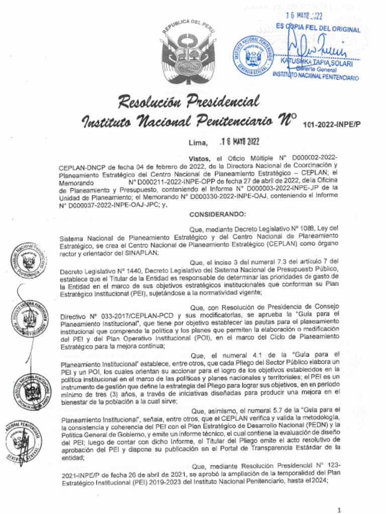 Plan Estratégico INPE 2019-2025 Perú | PDF | Prisión | Correcciones