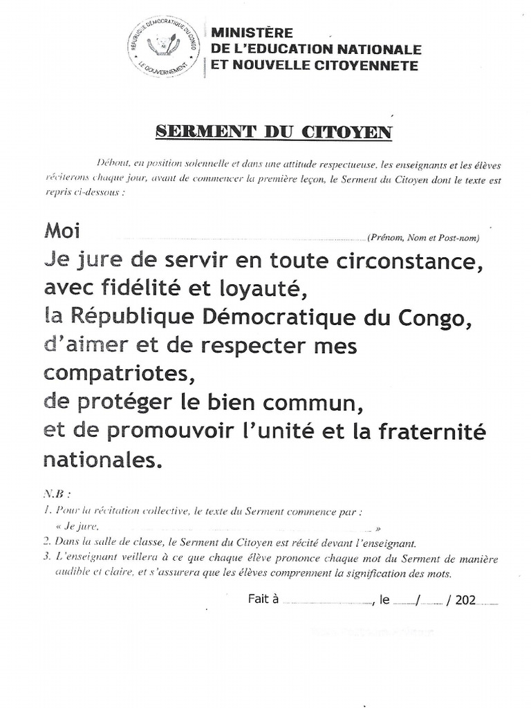Serment Du Citoyen | PDF