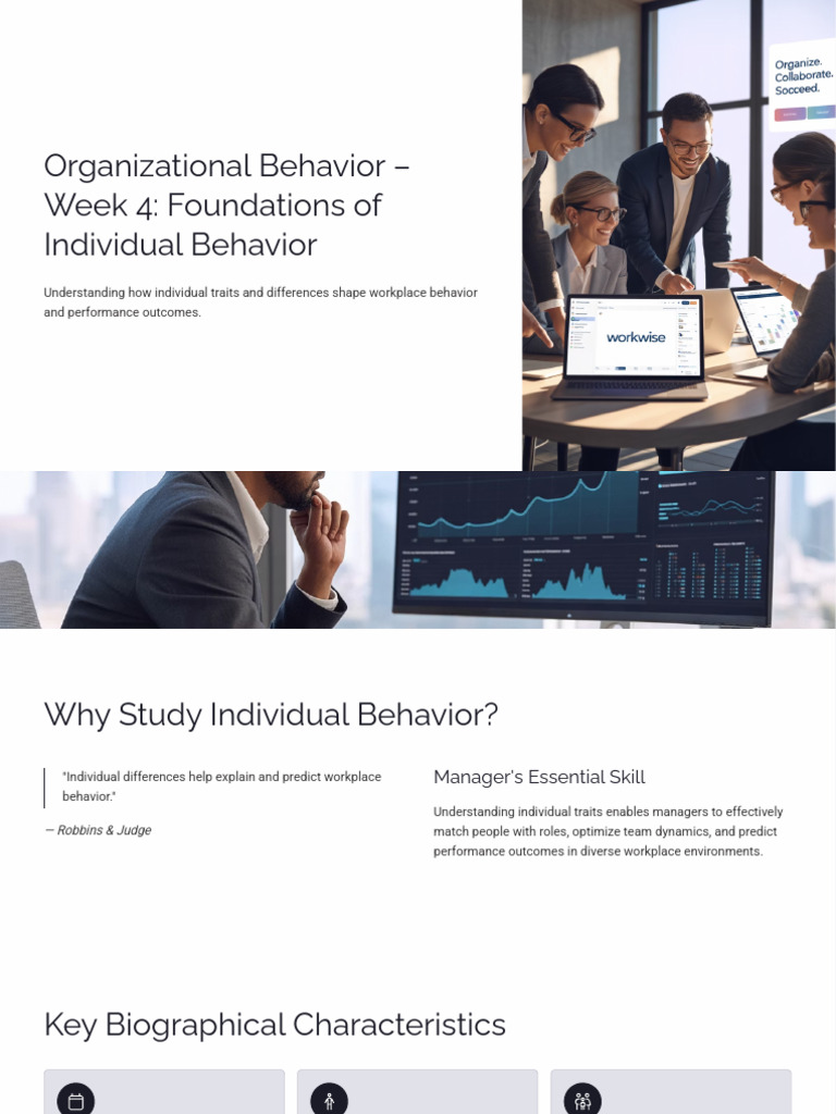 Organizational Behavior Week 4 Foundations of Individual Behavior | PDF ...