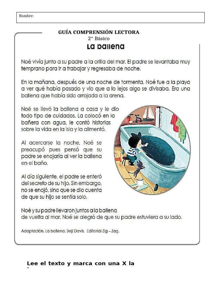 Guía de Comprensión Lectora 2° Básico | PDF