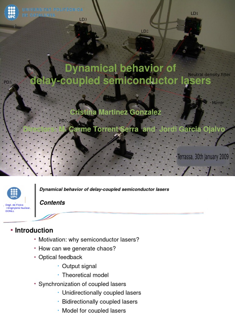 Dynamical Behavior of Delay Coupled Semiconductor Lasers | PDF | Laser | Resonance
