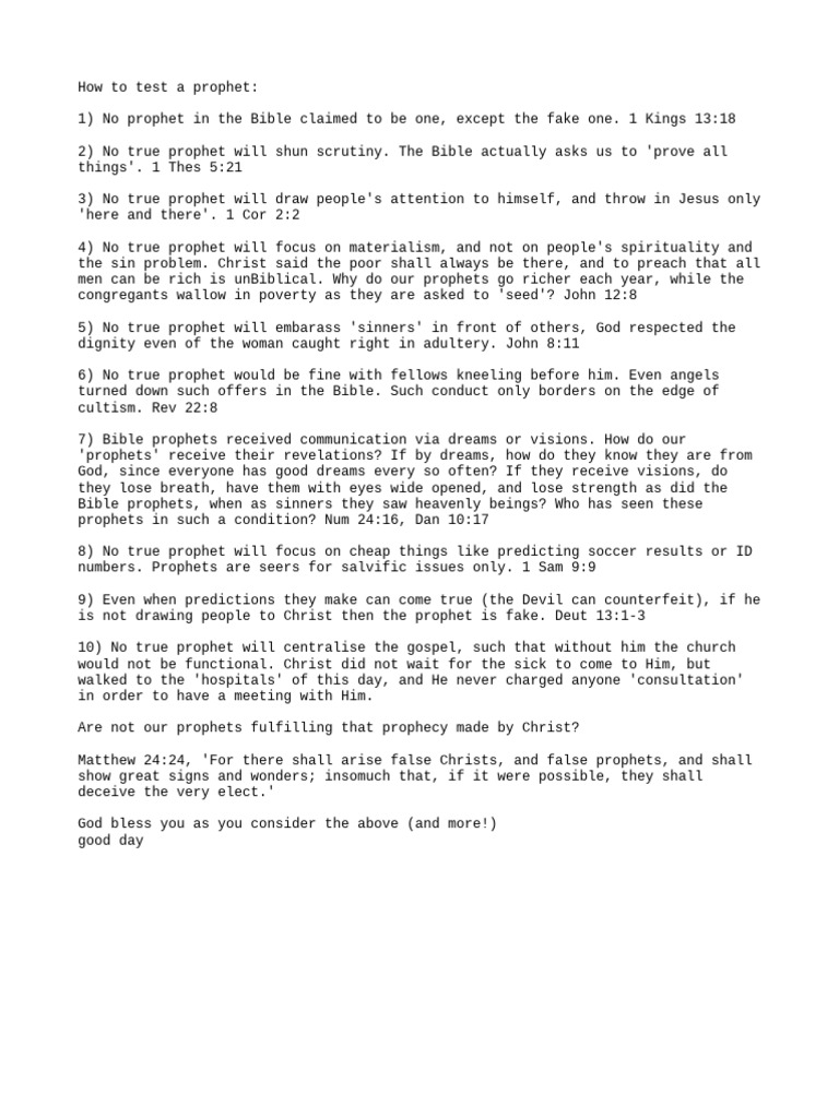 How To Test A Prophe | PDF