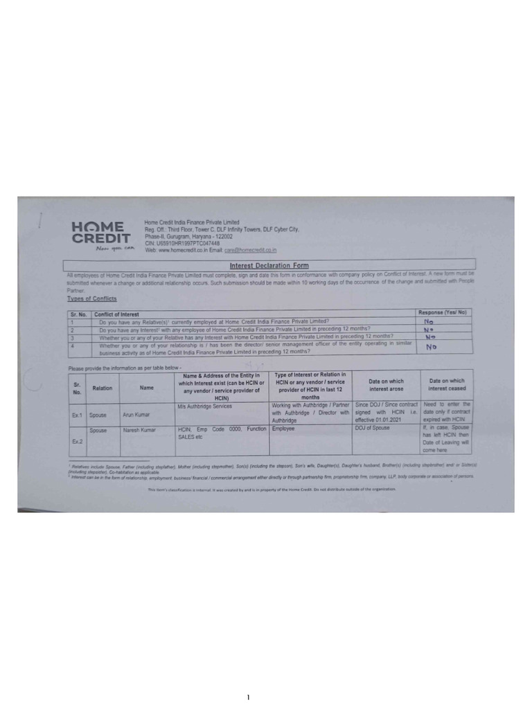 Joining Form 2 | PDF