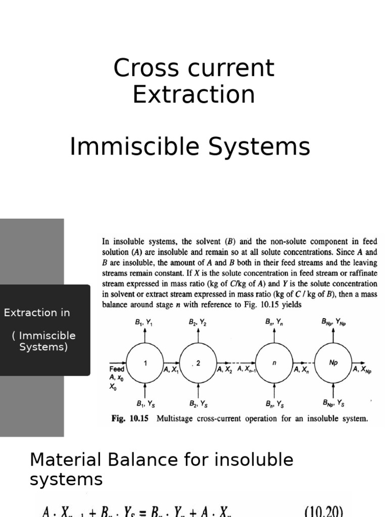Cross Current (Insoluble Solids) | PDF