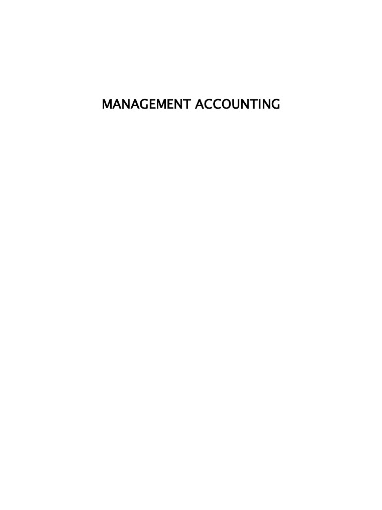 Management Accounting Mba BK | PDF | Income Statement | Management ...