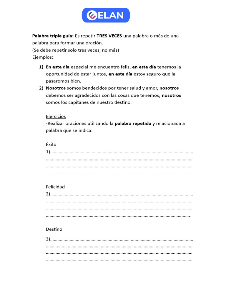 Guía de Ejercicios de Repetición y Encadenado | PDF