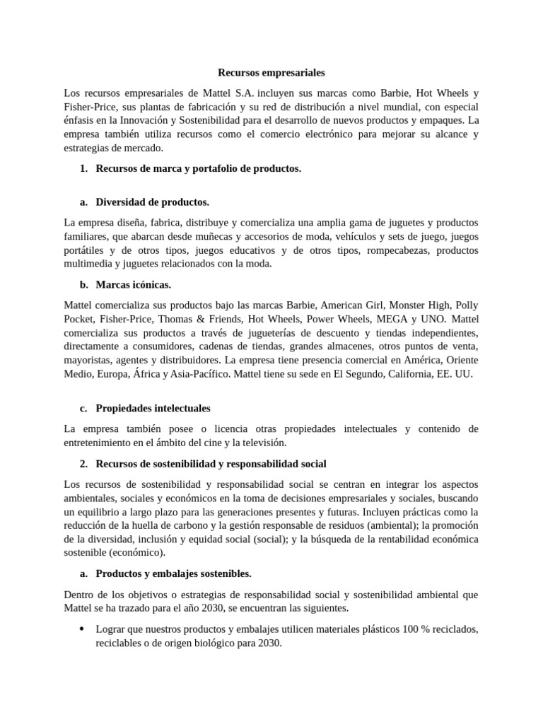 Info Empresa Mattel Fredy Castillo | PDF | Logística | Barbie