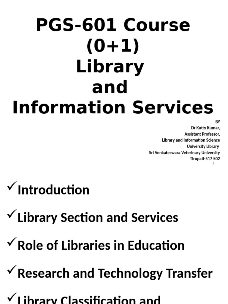 Library Services and Classification Guide | PDF | Libraries