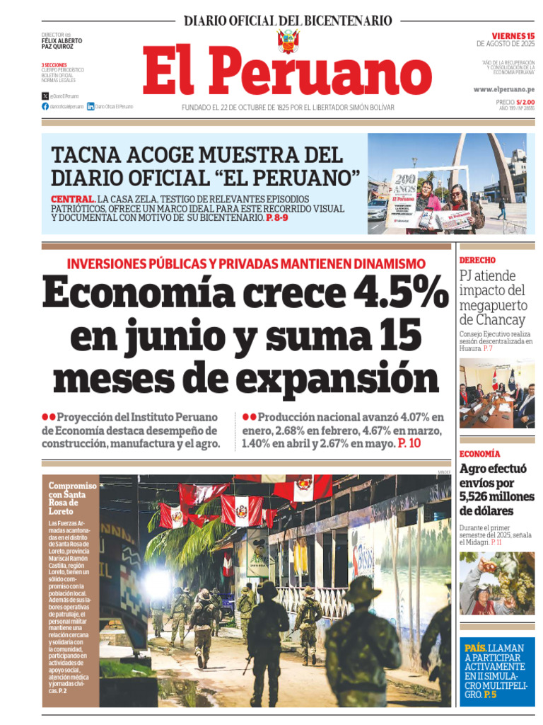 ?? El Peruano 08 - 15 | PDF | Perú | Colombia