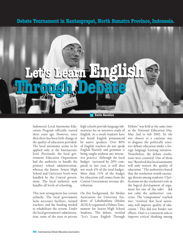 Lets Learn English Through Debate | PDF
