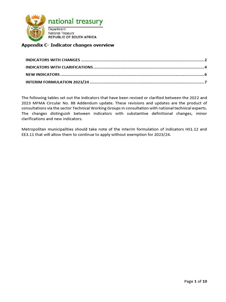 Appendix C - Indicator Changes Overview - 18 December 2023 | PDF ...