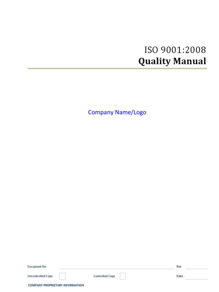 Quality Manual Template Example | PDF