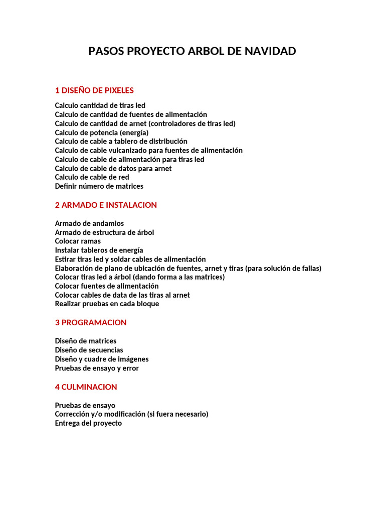 Pasos Proyecto Arbol de Navidad | PDF | Diodo emisor de luz | Ingenieria Eléctrica