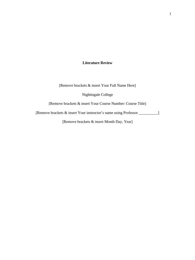 BSN485 Lit Review Template | PDF