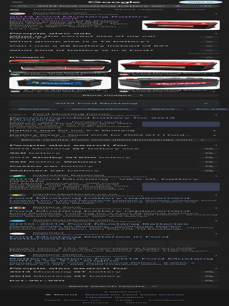 2013 Ford Mustang Battery Size - Google Search | PDF | Ford Motor ...