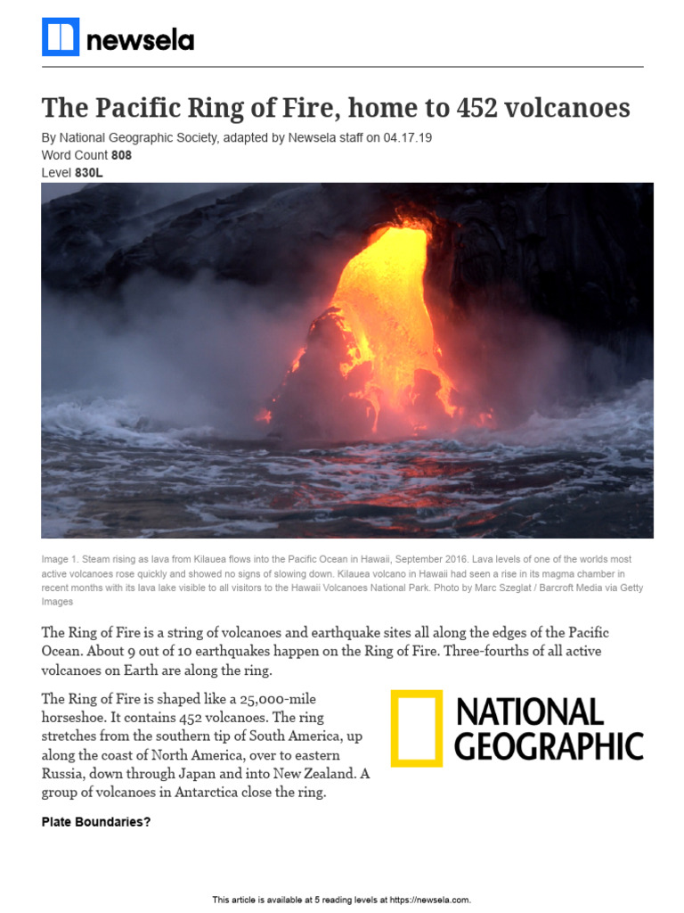 Natgeo Ring of Fire 44662 Article Only | PDF | Volcano | Plate Tectonics