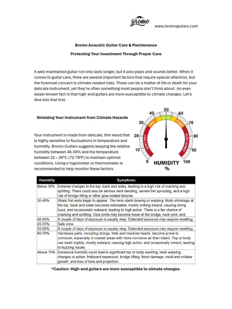 Bromo Acoustic Guitar Care - R1 | PDF | Guitars | Guitar Family Instruments