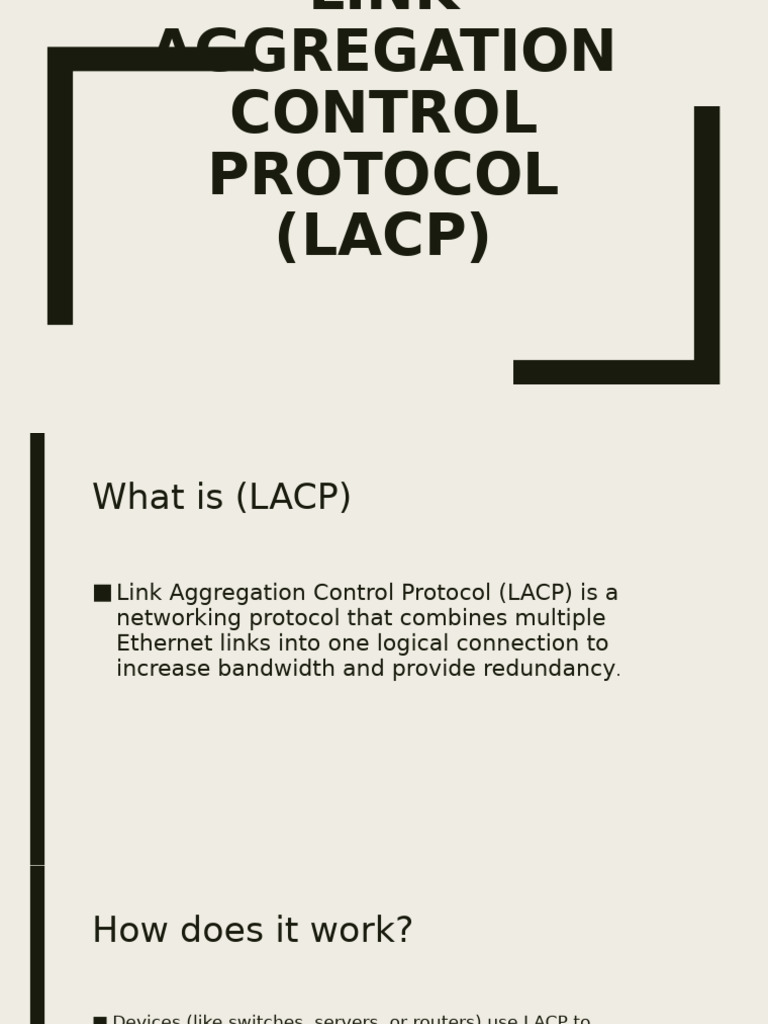 Link Aggregation Control Protocol LACP | PDF | Computer Network | Network Switch